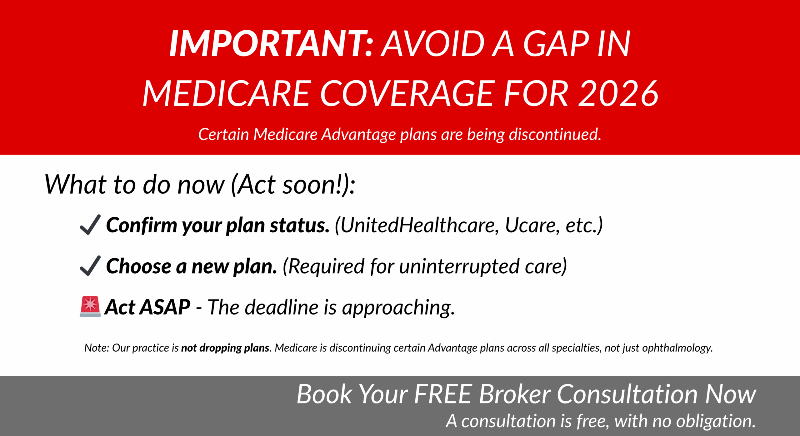 Important Medicare Update — Schedule a Broker Consultation ASAP ...